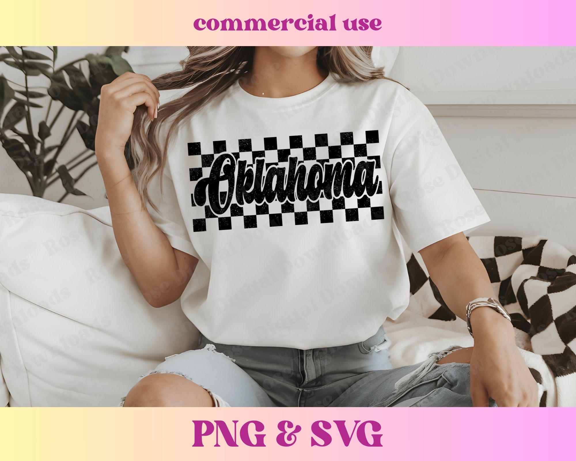 Distressed Checkered Oklahoma PNG SVG | Trendy State Shirt Design ...