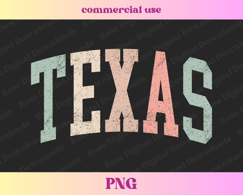Pastel Texas PNG | Trendy State Shirt Design | Retro Vintage T-shirt ...