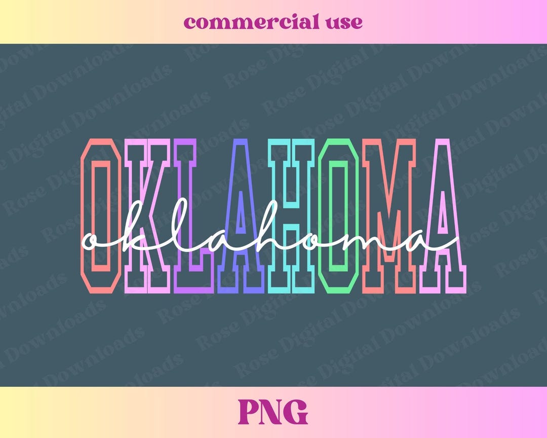 Colorful Oklahoma PNG | Trendy State Shirt Design Retro Vintage T-shirt ...