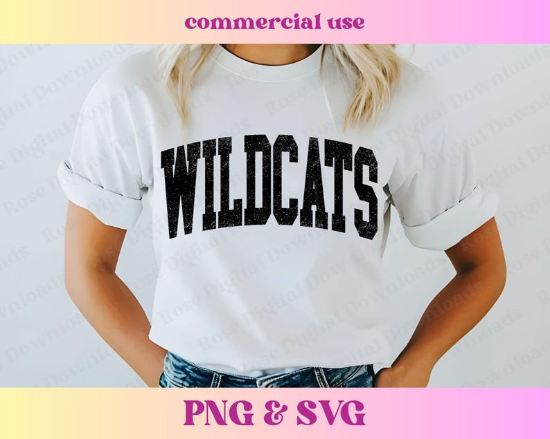 Distressed Varsity Wildcats PNG SVG | Trendy School Spirit Shirt | Cute ...