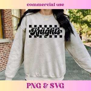 Checkered Knights PNG SVG | Trendy Varsity School Spirit Grad Shirt ...