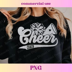 Glitter Cheer Coach PNG | Trendy Sparkle School Spirit Shirt, Cute High ...
