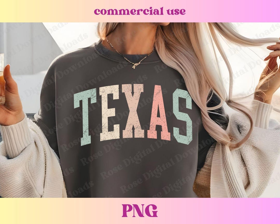 Pastel Texas PNG | Trendy State Shirt Design | Retro Vintage T-shirt ...
