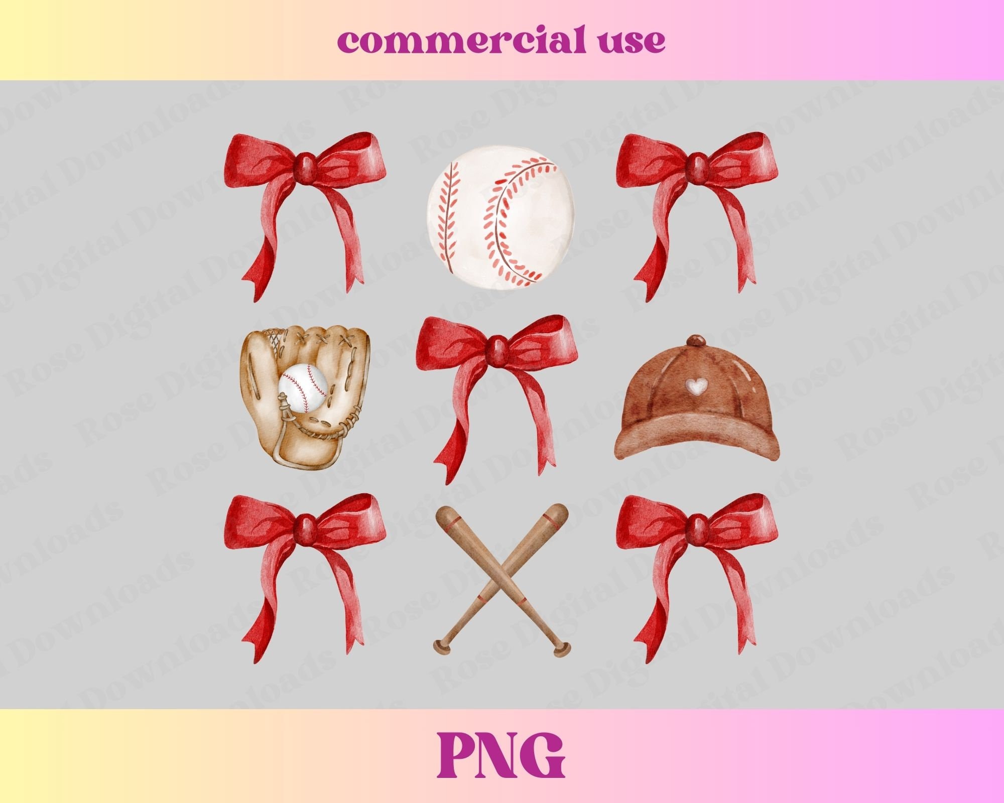 Coquette Baseball Bows PNG Coquette Sports Mom Png Baseball Bow Png ...