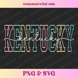 Pastel Kentucky Script SVG PNG | Trendy State Shirt Design | Vintage T ...
