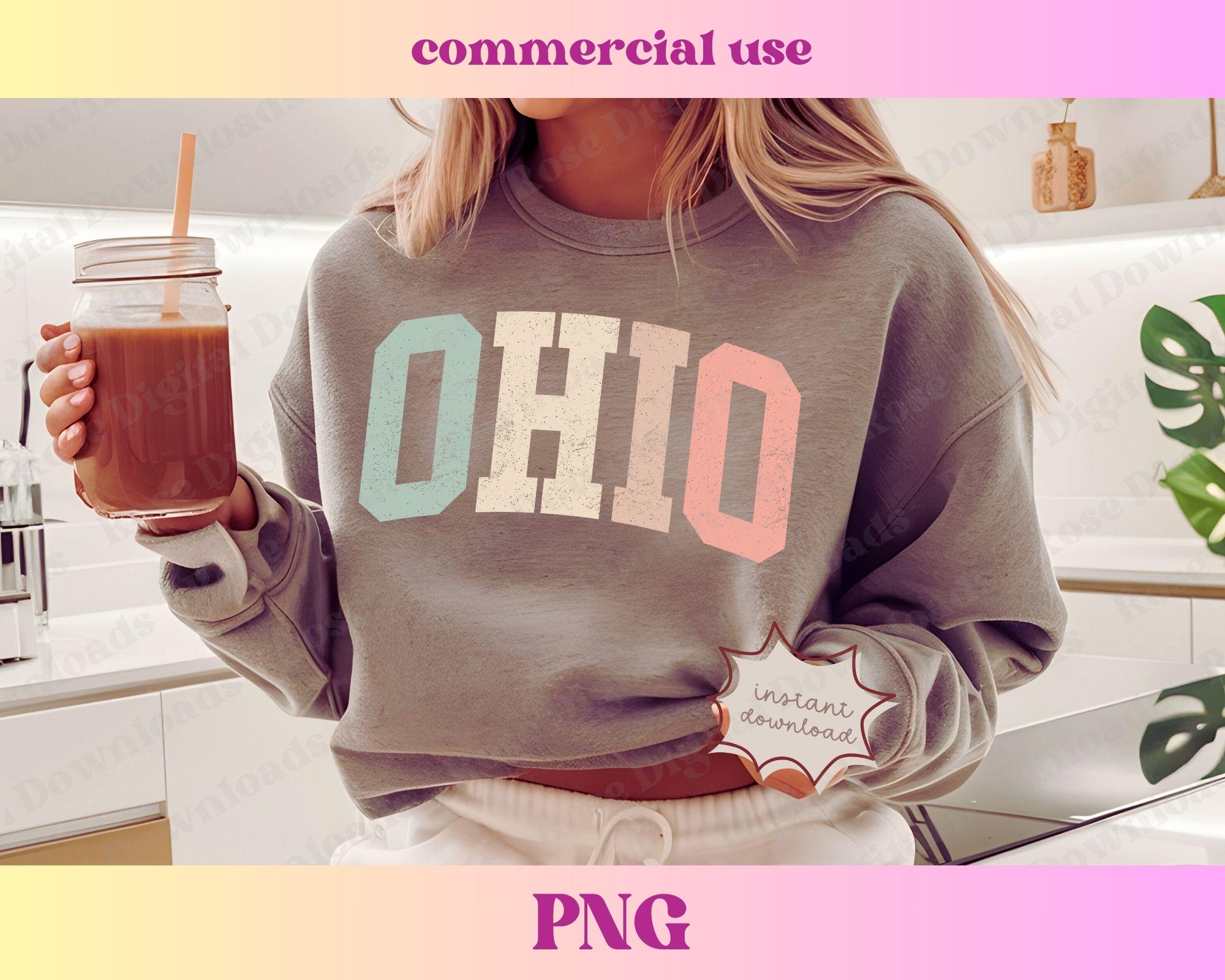 Pastel Ohio PNG | Trendy State Shirt Design | Retro Vintage T-shirt ...