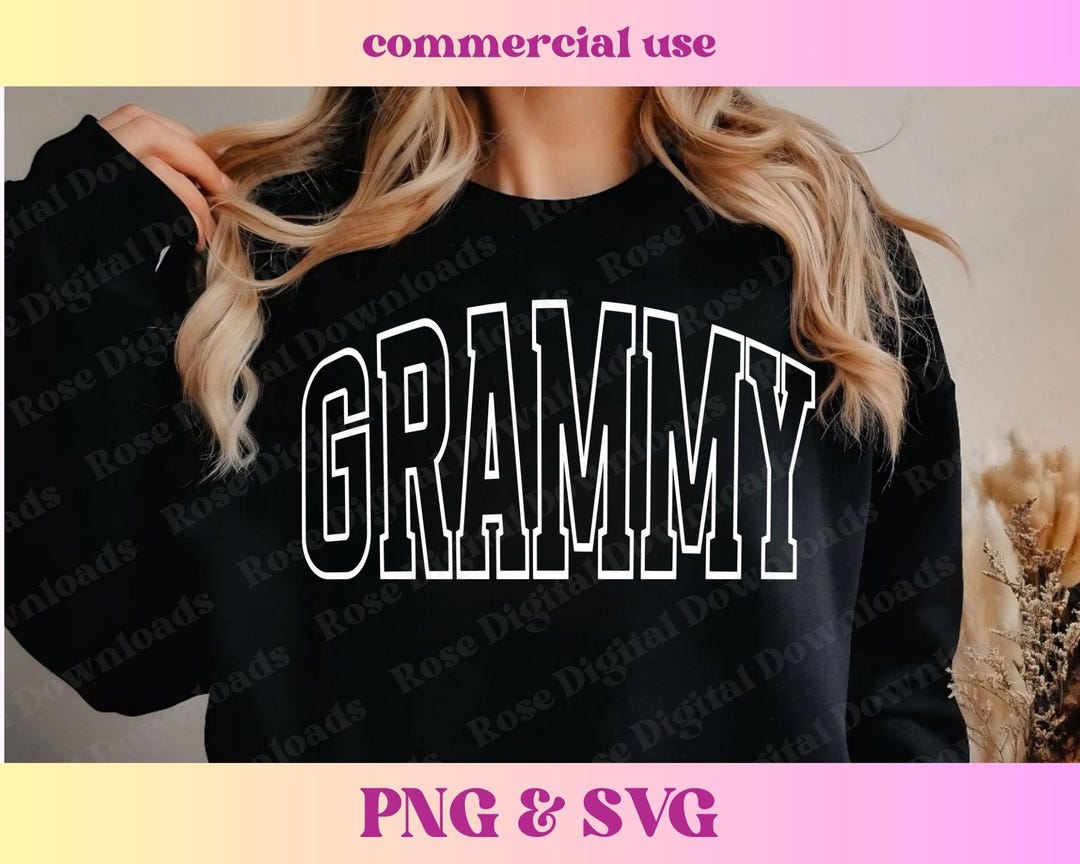 Outline Varsity Grammy PNG SVG | Trendy Vintage Shirt Gift | Grandma ...