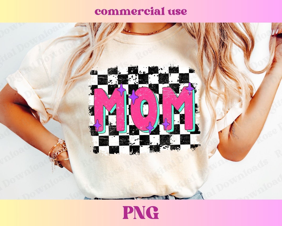 Checkered Mom PNG Trendy Doodle Retro Mama Png Mom Shirt PNG Mama ...