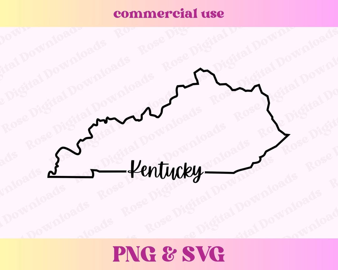 Kentucky State Outline PNG SVG | Trendy Travel Shirt Design | T-shirt ...