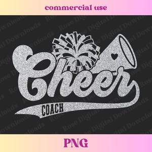 Glitter Cheer Coach PNG | Trendy Sparkle School Spirit Shirt, Cute High ...