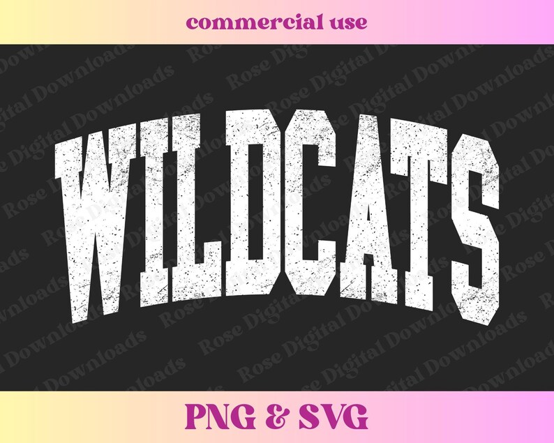 Distressed Varsity Wildcats PNG SVG | Trendy School Spirit Shirt | Cute ...