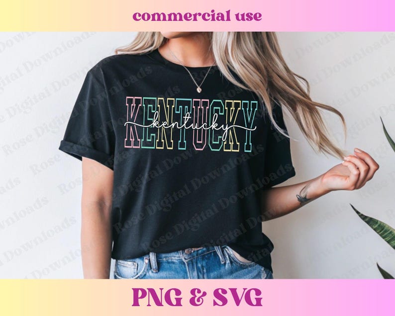 Pastel Kentucky Script SVG PNG | Trendy State Shirt Design | Vintage T ...