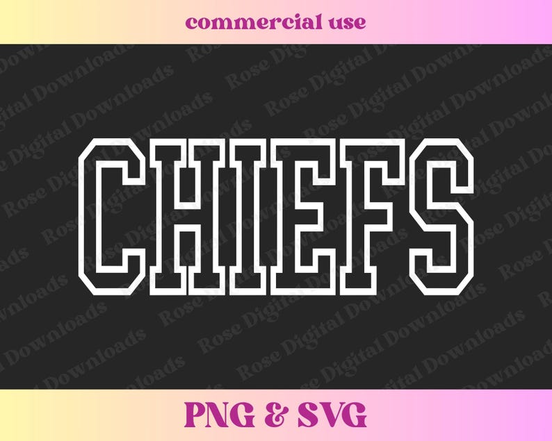 Varsity Chiefs Outline PNG SVG | Trendy School Spirit Shirt | Cute High ...