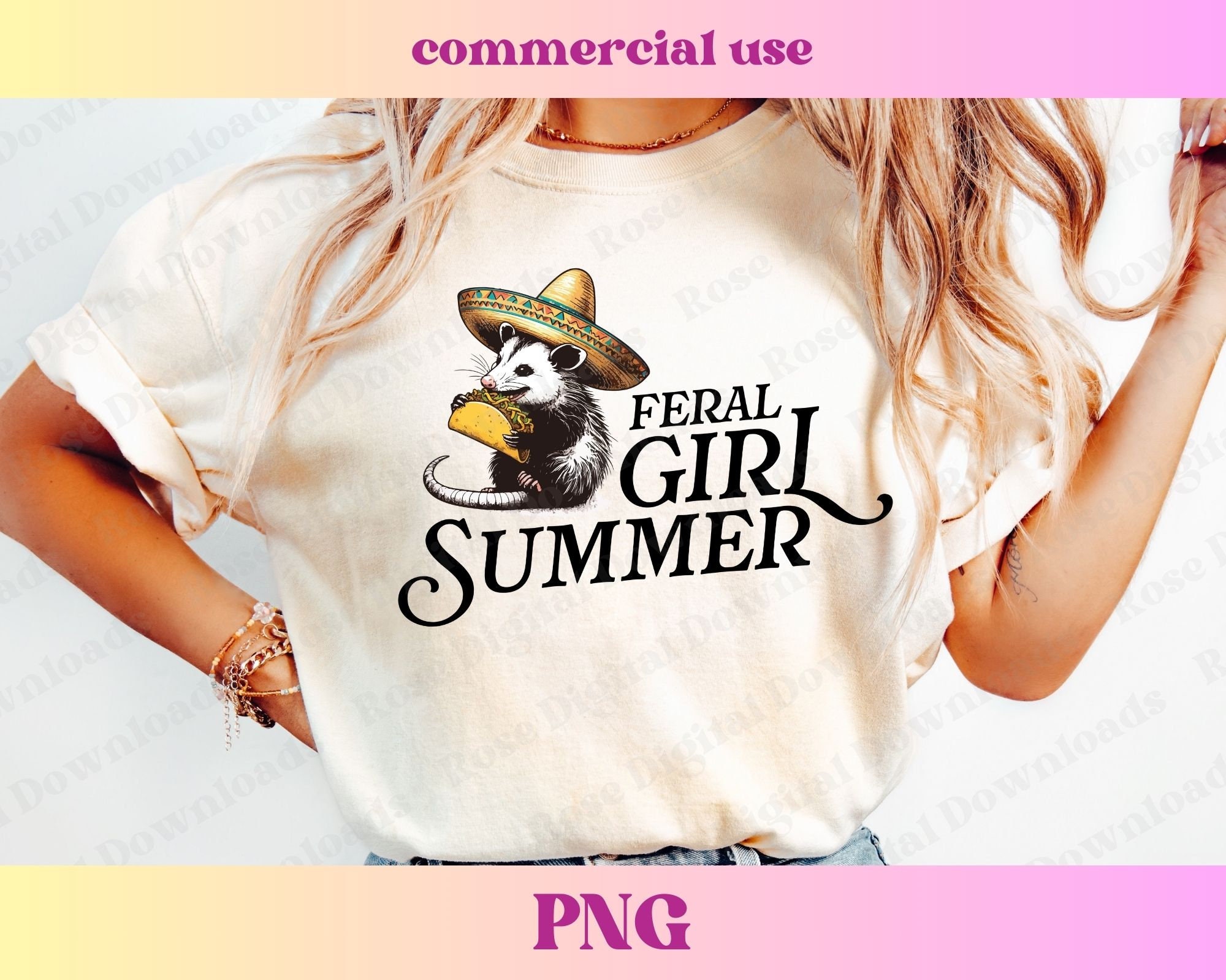 Feral Girl Summer PNG Feral Opossum Png Sarcastic Unhinged Sublimation ...