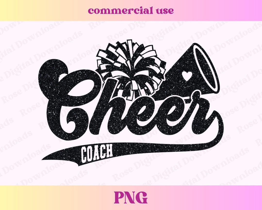 Glitter Cheer Coach PNG | Trendy Sparkle School Spirit Shirt, Cute High ...