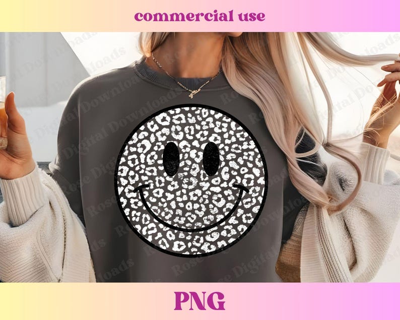 Distressed Leopard Smile PNG | Trending Happy Retro Groovy Smile ...