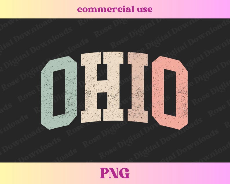 Pastel Ohio PNG | Trendy State Shirt Design | Retro Vintage T-shirt ...