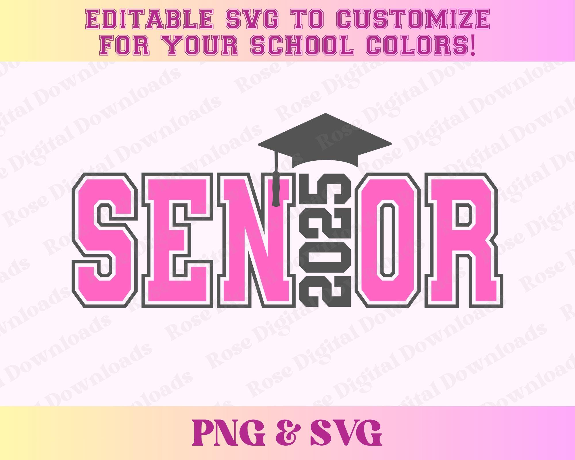 Senior Class of 2025 PNG SVG Trendy Cap and Gown Grad Shirt Cute High ...
