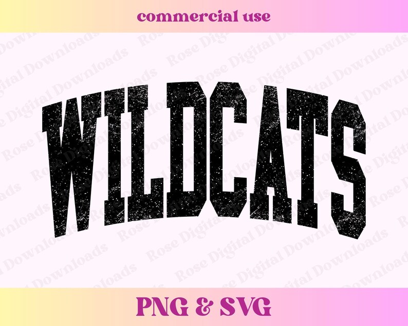 Distressed Varsity Wildcats PNG SVG | Trendy School Spirit Shirt | Cute ...