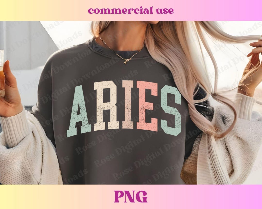 Pastel Aries PNG | Zodiac Shirt | Distressed Varsity Trending ...