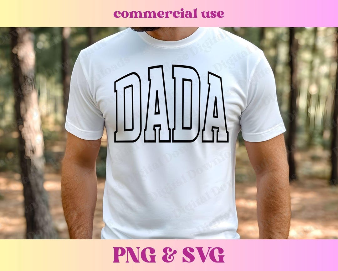 Outline Varsity Dada PNG SVG | Trendy Vintage Shirt Gift | Dad ...