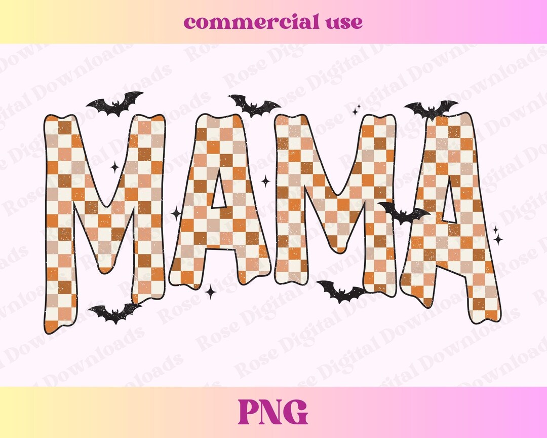 Checkered Bat Mama PNG | Halloween Bats Spooky Season Shirt | Spooky ...