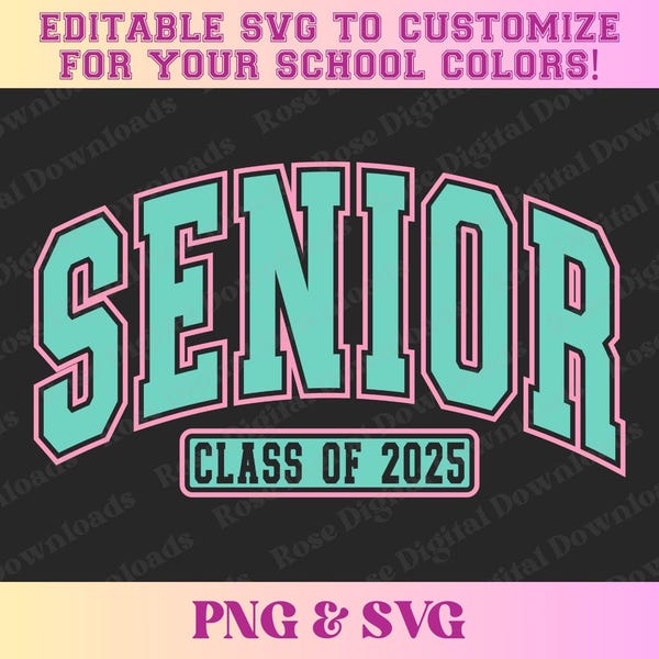 Senior 2025 Svg Class of 2025 Varsity Senior 2025 Svg - Etsy