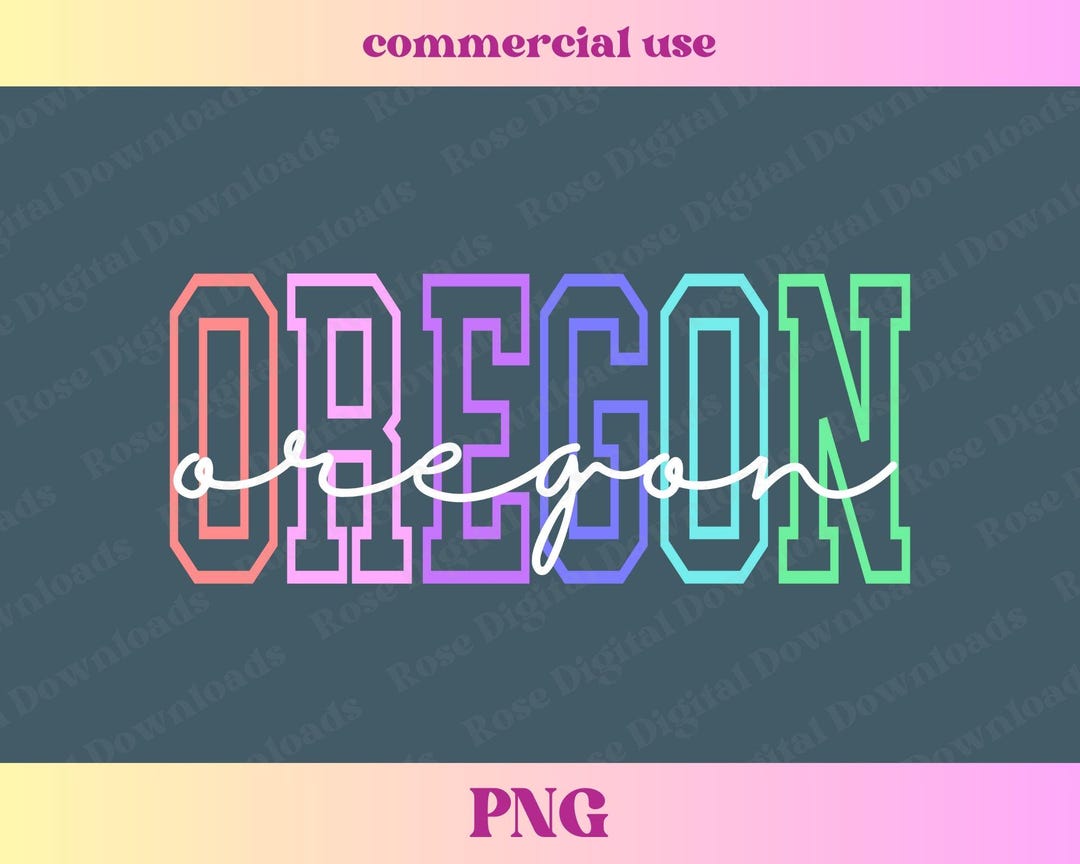 Colorful Oregon PNG | Trendy State Shirt Design Retro Vintage T-shirt ...