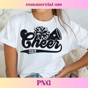 Glitter Cheer Coach PNG | Trendy Sparkle School Spirit Shirt, Cute High ...