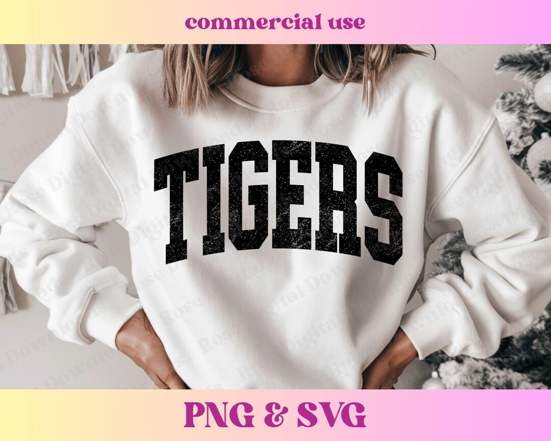 Varsity Tigers PNG SVG | Trendy Distressed School Spirit Shirt | Cute ...