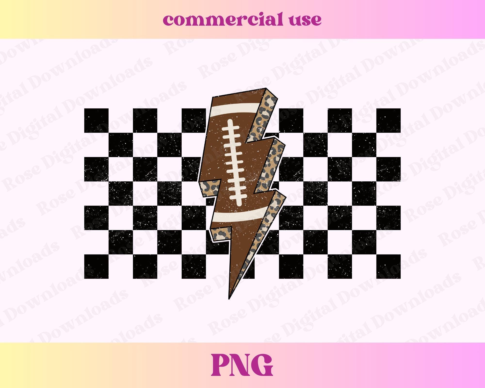 Checkered Football PNG Trendy Vintage Distressed Shirt Sublimation File ...