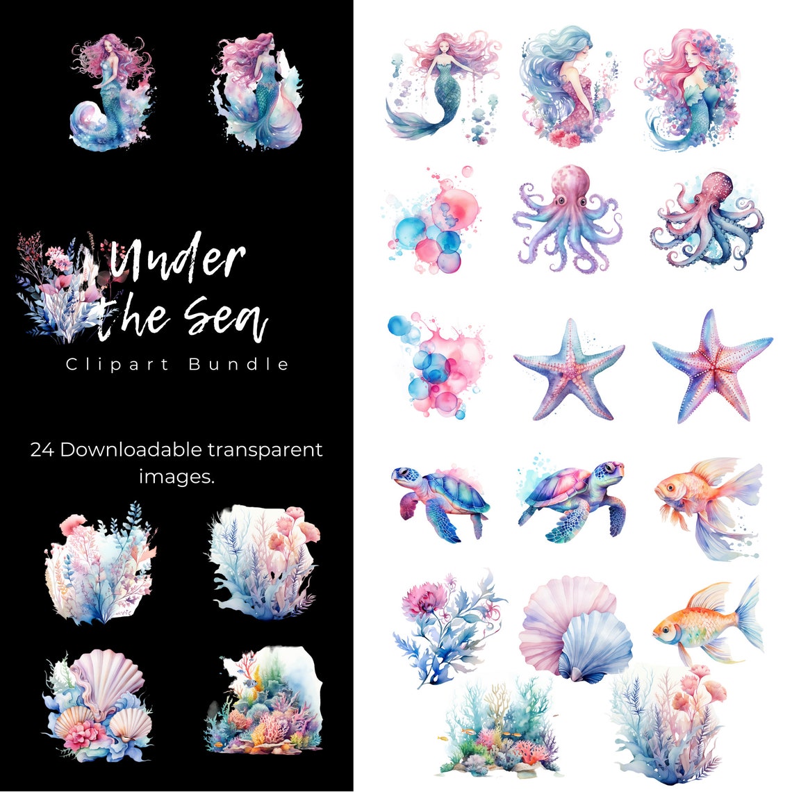 Under the Sea Clipart Bundle - Etsy