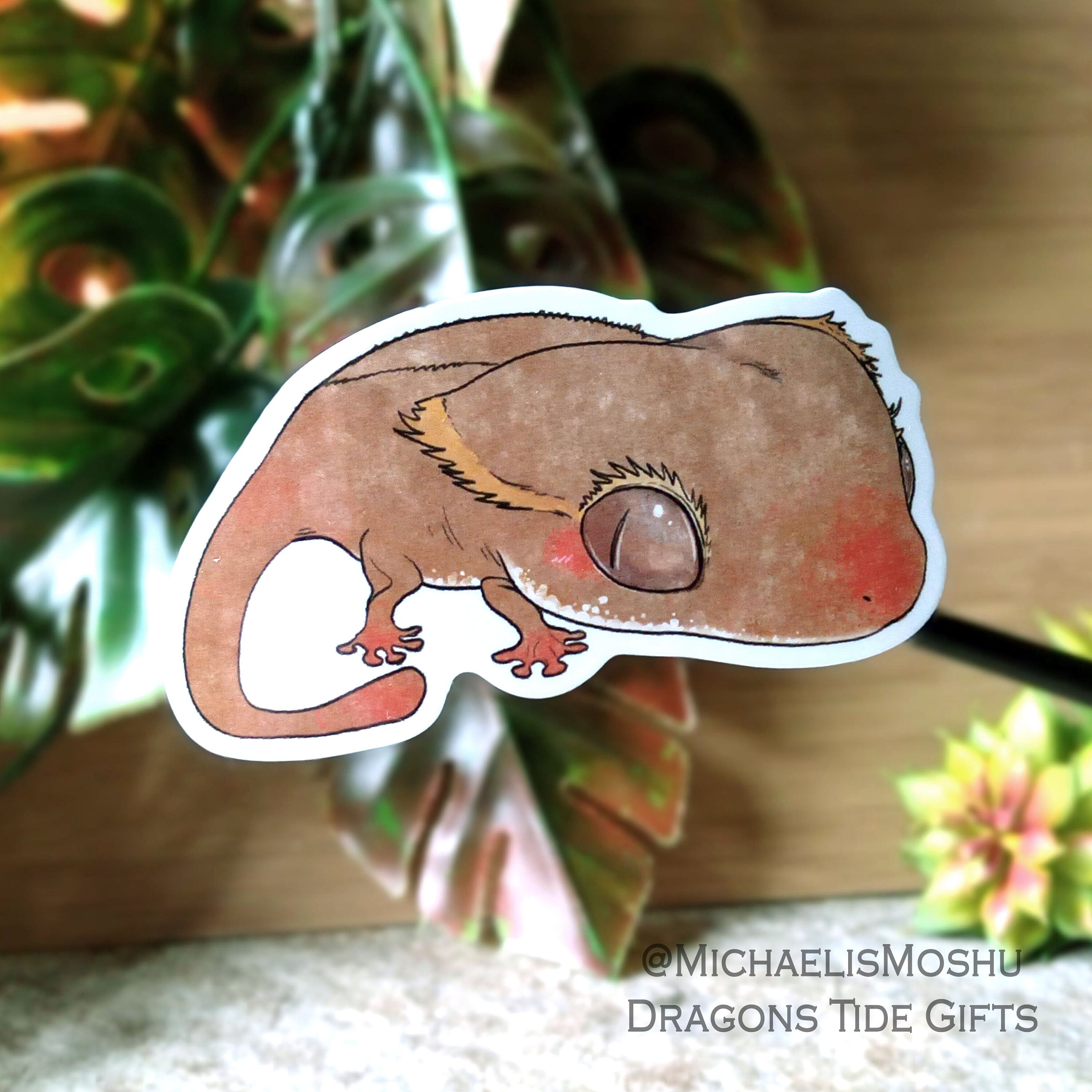 Cute Crested Gecko Sticker - Etsy