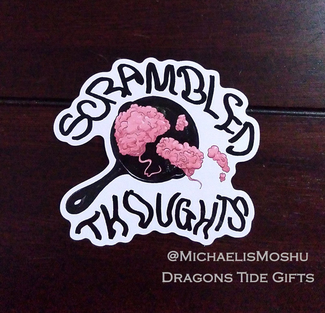 Scrambled Thoughts Funny Sticker - Etsy