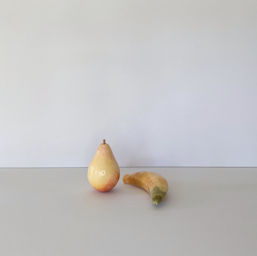 Vintage Alabaster Pear & Banana Fruit - Etsy