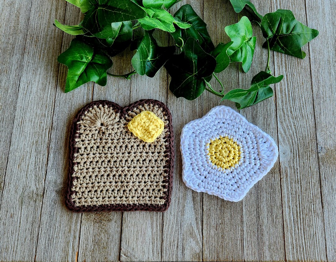 Toast and Egg Coasters - Fried Egg Coaster - Buttered Toast Coaster ...