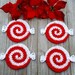 Peppermint Candy Coaster Set, Crochet Cotton Coasters, Candy Cane ...