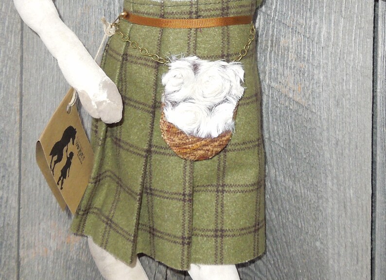 Scottish Hare Rabbit Wearing Kilt Primitive Soft Sculpture - Etsy