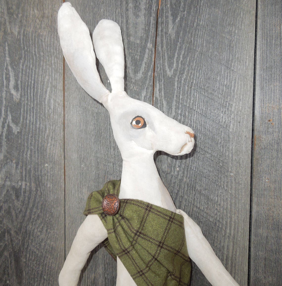 Scottish Hare Rabbit Wearing Kilt Primitive Soft Sculpture - Etsy