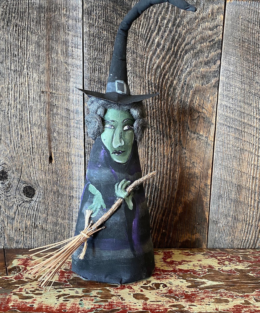 Winifred Witch With Broom Soft Sculpture Doll - Etsy