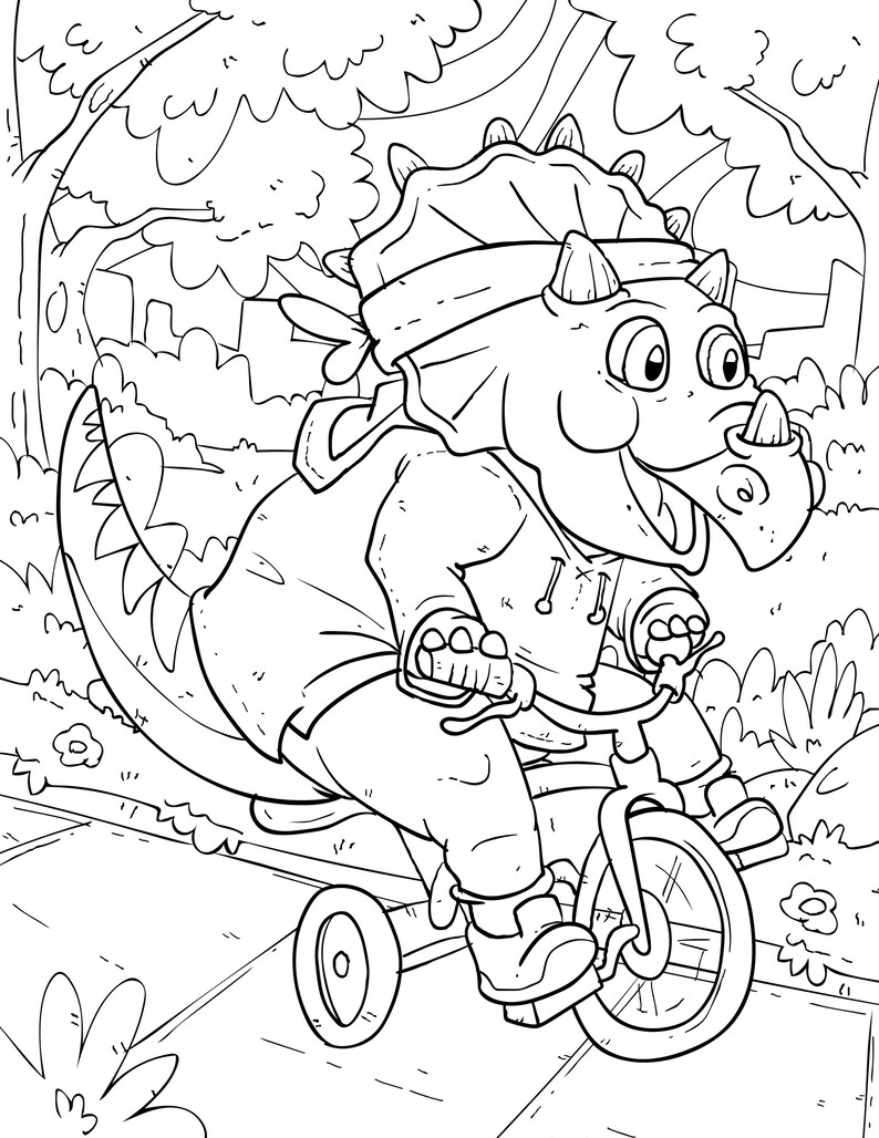 Dinosaurs in Action Coloring Pages 30 Printable PDF Coloring Pages for ...
