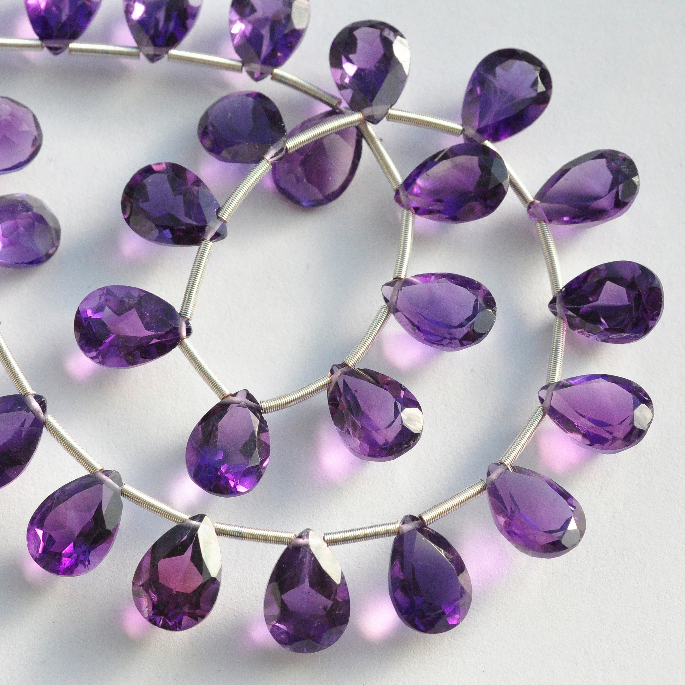 AAA Faceted Amethyst Concave Pear 9-10mm Long Briolette - Etsy