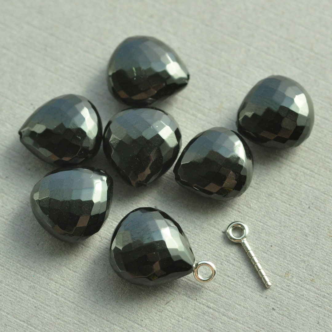 AAA Black Spinel Micro Faceted Half Drill 10mm Heart Gemstone Drops - Etsy