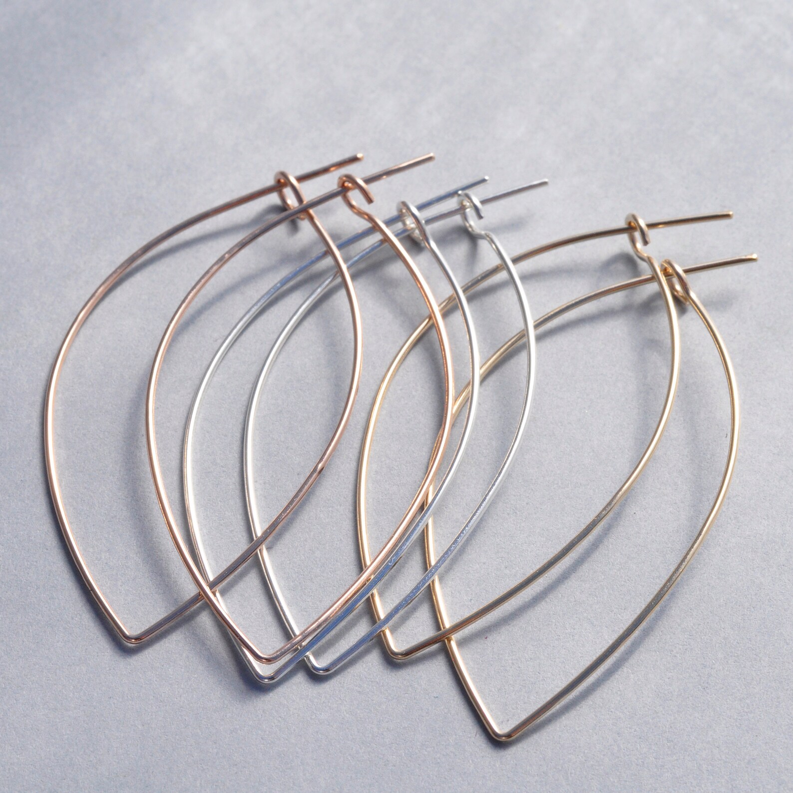 Handmade Leaf Shaped Wire Beading Hoops 2 Long in - Etsy