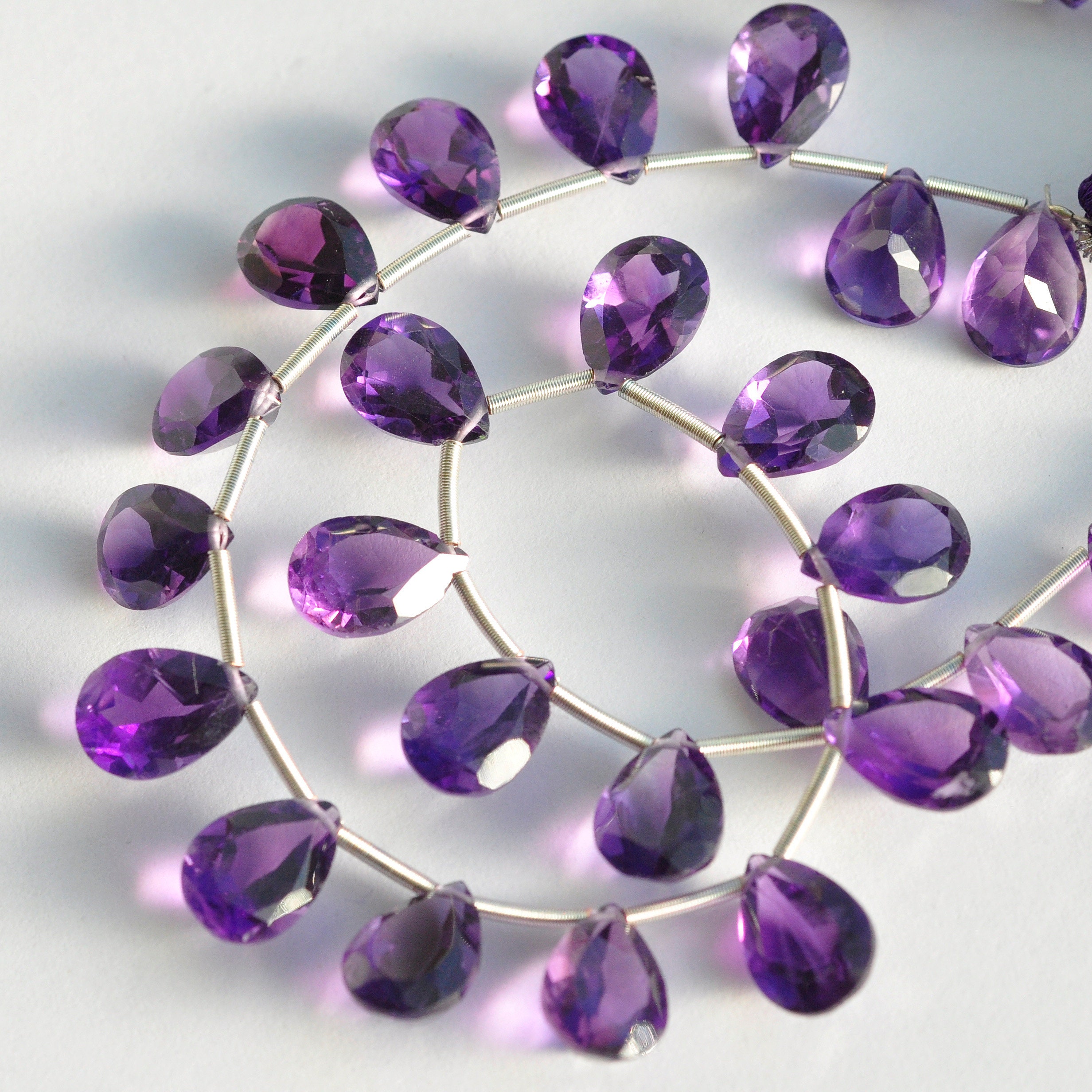 AAA Faceted Amethyst Concave Pear 9-10mm Long Briolette - Etsy