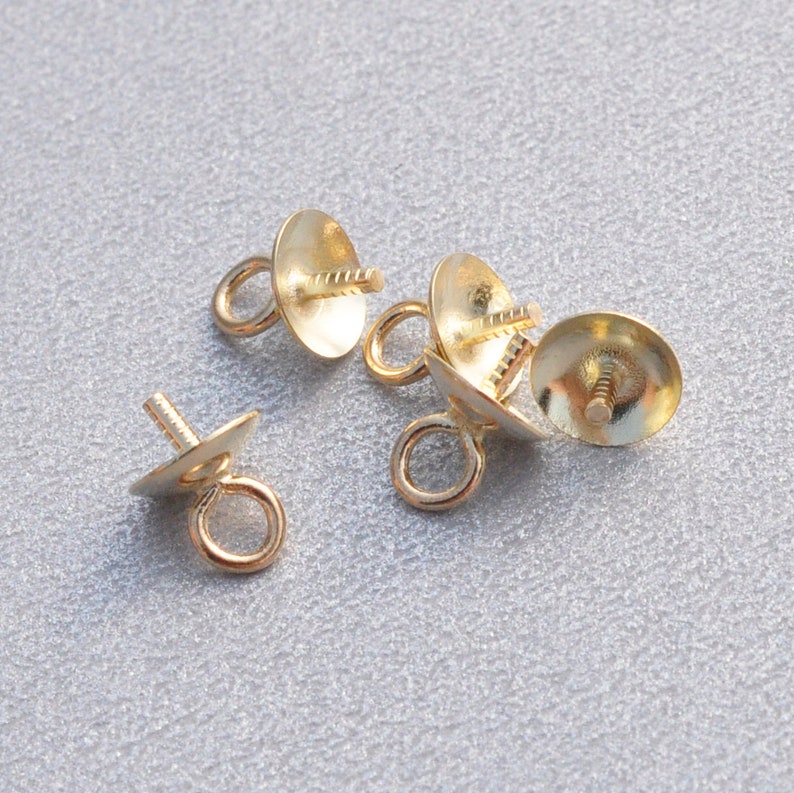 Solid 14k Gold Peg Small Setting Component With 4mm Cup for - Etsy