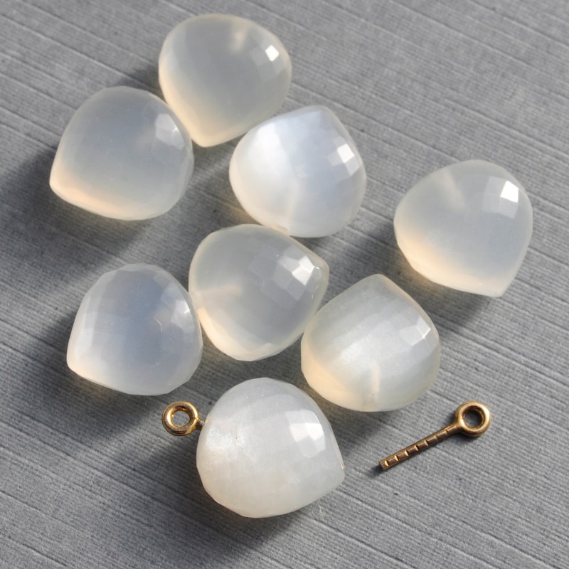 Moonstone Drilled Drop Faceted - Etsy
