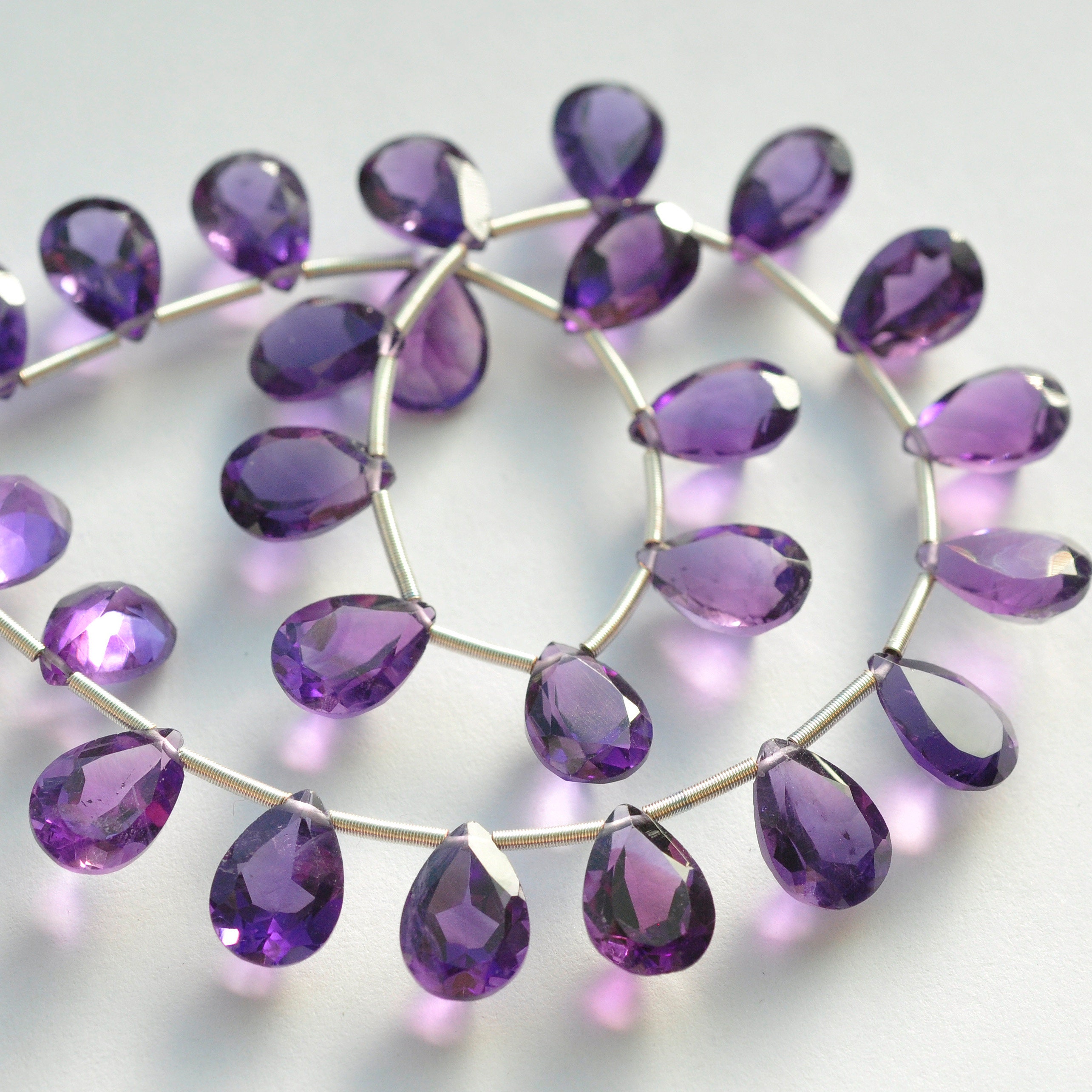 AAA Faceted Amethyst Concave Pear 9-10mm Long Briolette - Etsy