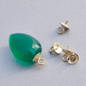 Solid 14k Gold Peg Small Setting Component With 4mm Cup for - Etsy