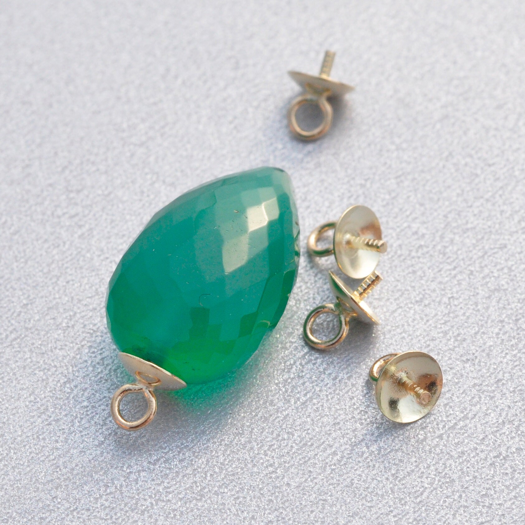 Solid 14k Gold Peg Small Setting Component With 4mm Cup for | Etsy